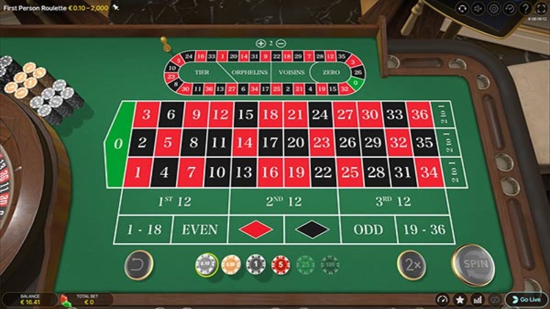 First Person Roulette mobile by Evolution